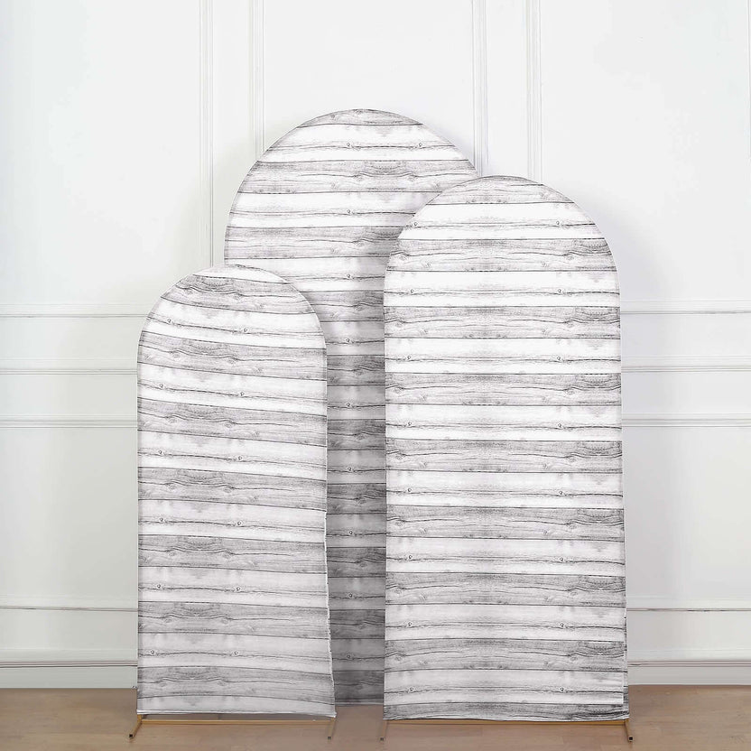 White Rustic Wood Plank Arch Covers Set | eFavormart
