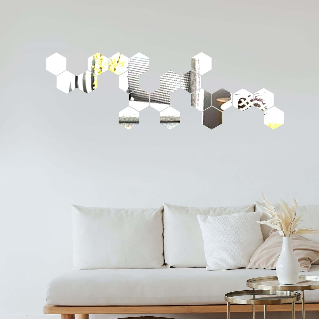 12-Pack 3" Hexagon Mirror Wall Stickers | eFavormart