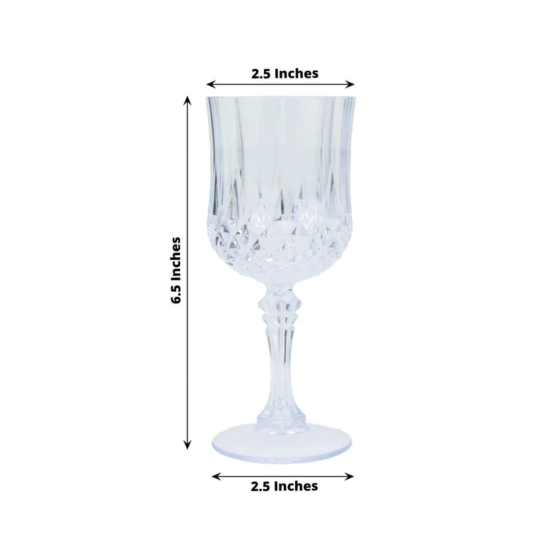 Crystal Cut Wine Goblets Clear 8oz | eFavormart