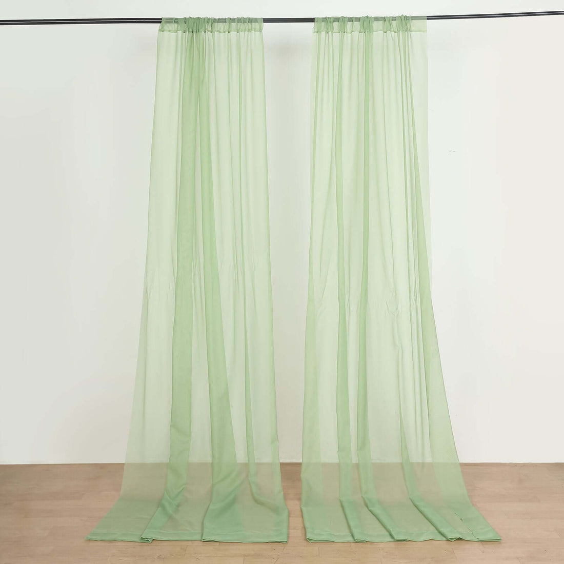 Sage Green Chiffon Backdrop Drape Curtain 10ftx10ft | eFavormart