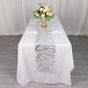 Wave Sequin Table Runner 12"x108" Silver | eFavormart