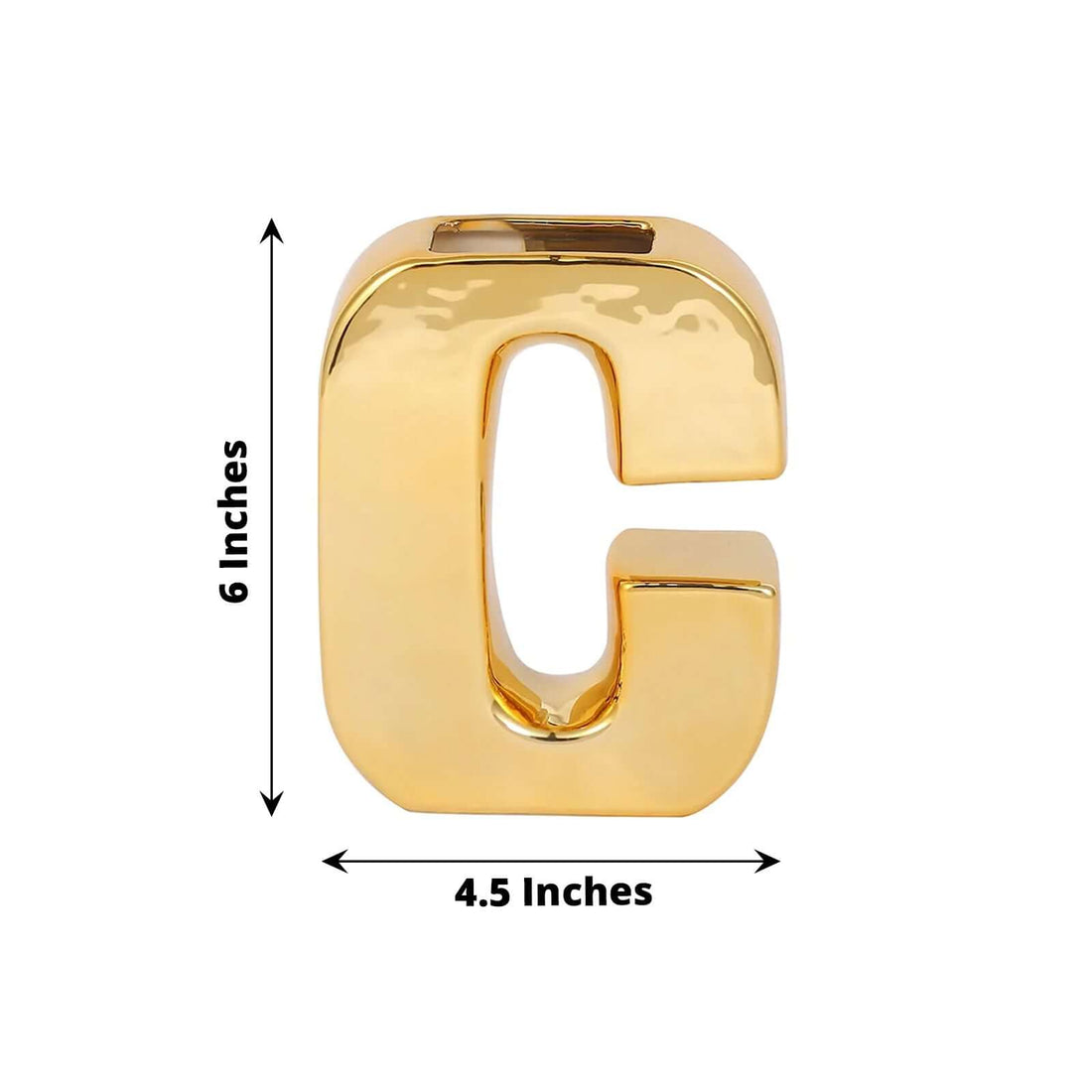 6" Ceramic Vase Letter "C" Gold | eFavormart