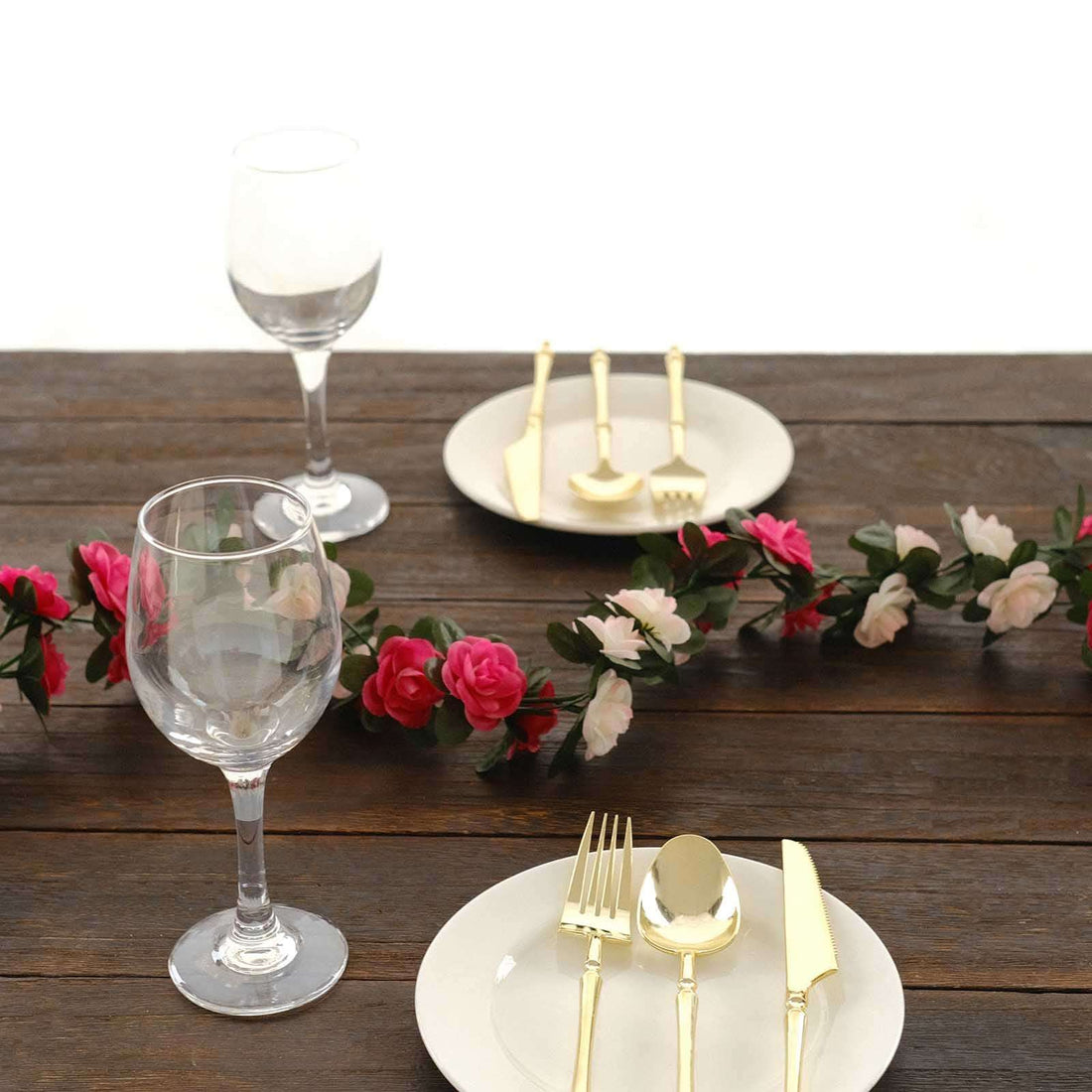 2-Pack Blush Fuchsia Silk Mini Rose Vines | eFavormart