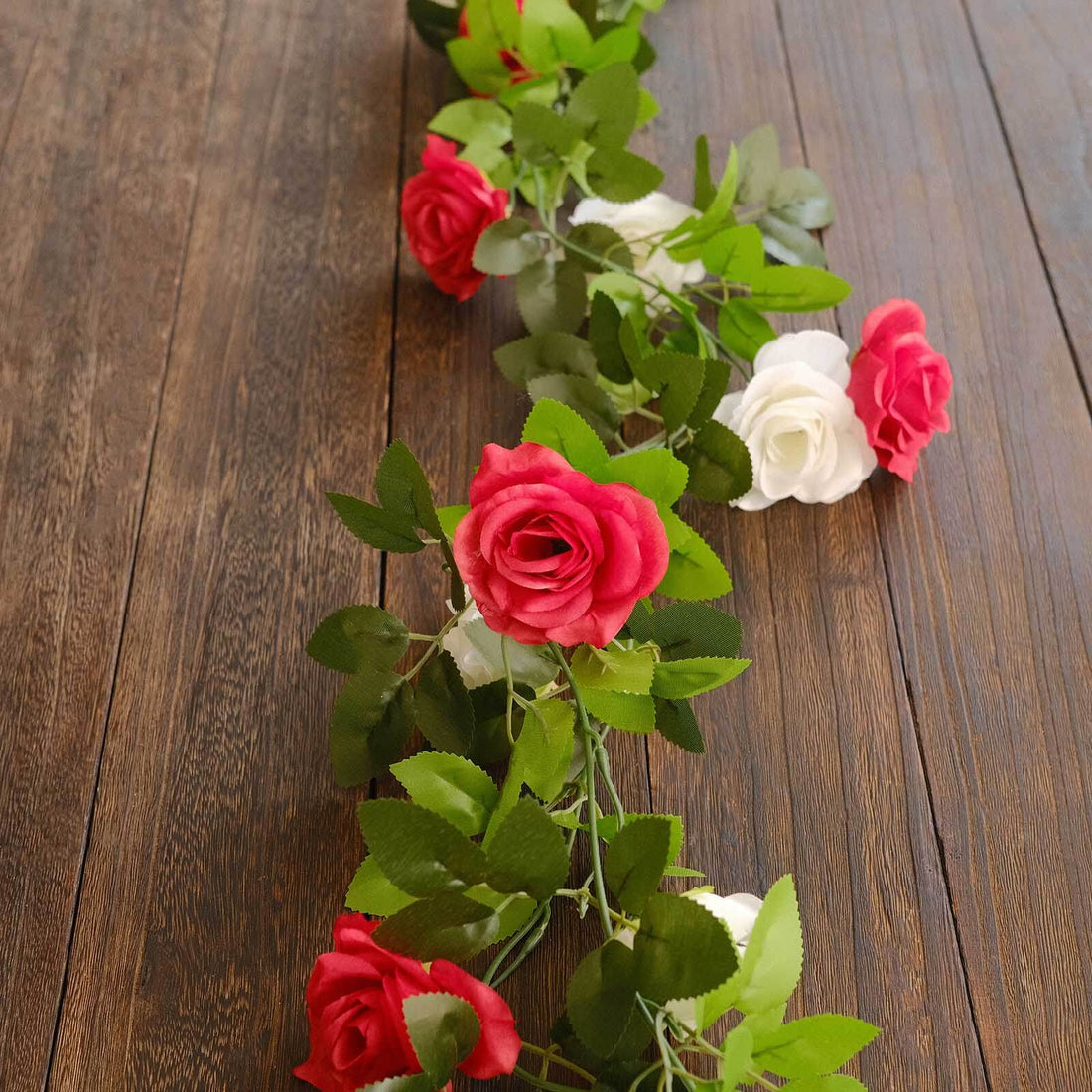 2-Pack Red Ivory Silk Mini Rose Vines | eFavormart