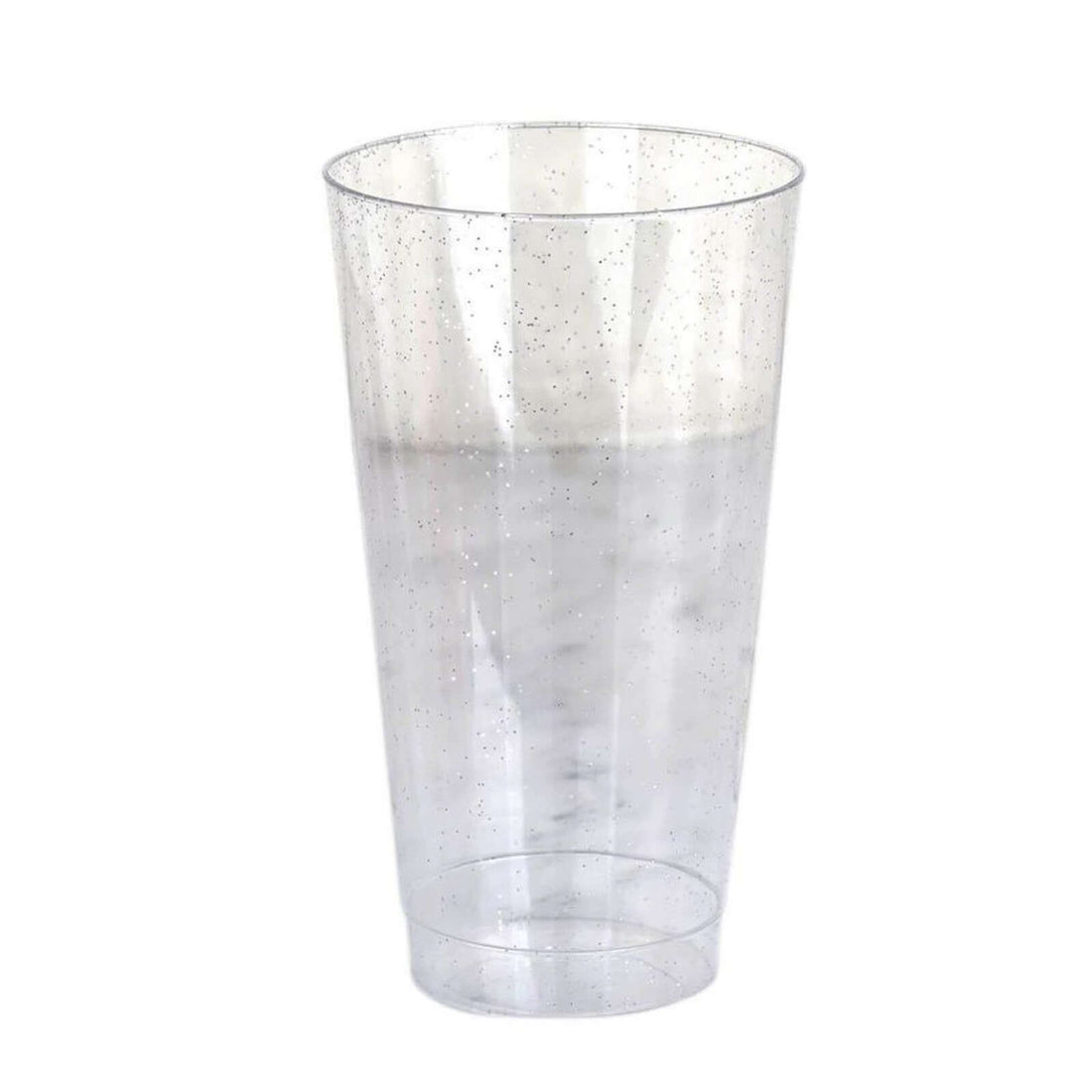 Plastic Party Cups 17oz Silver Glitter | eFavormart