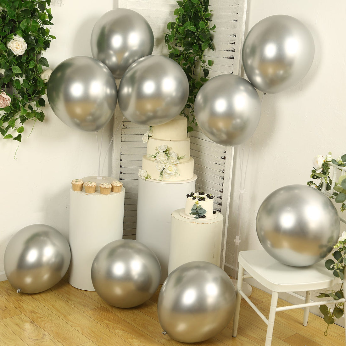 Shiny Silver Biodegradable Balloons 18" | eFavormart