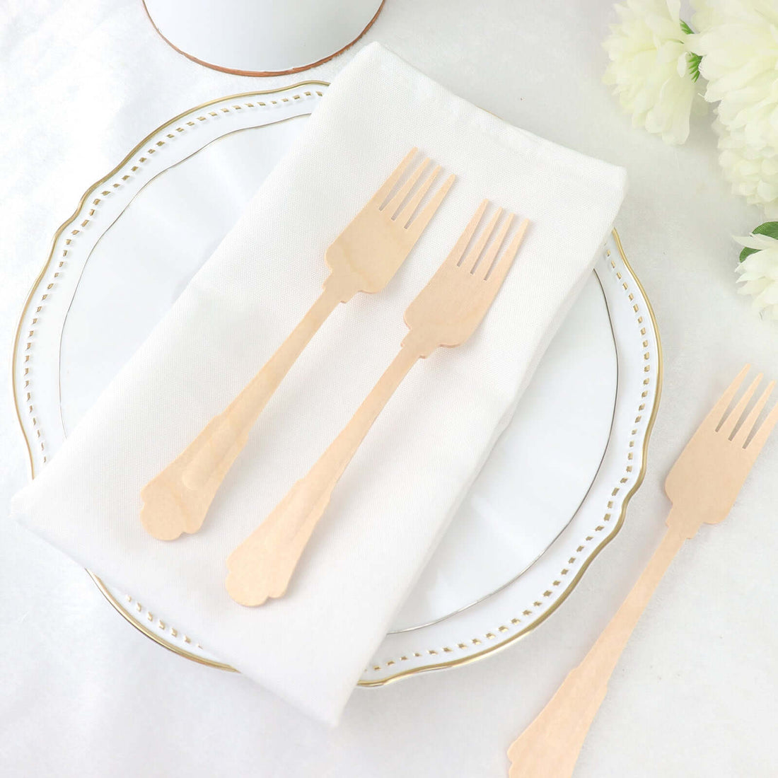 24 Pack Birchwood Forks 7.5" Natural | eFavormart