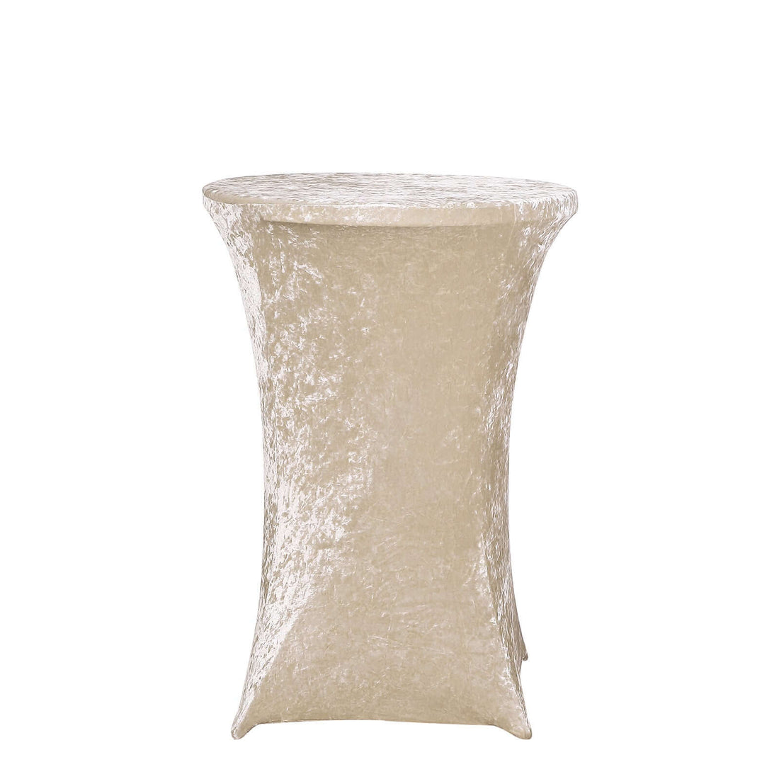 Crushed Velvet Highboy Tablecloth 32" Beige | eFavormart