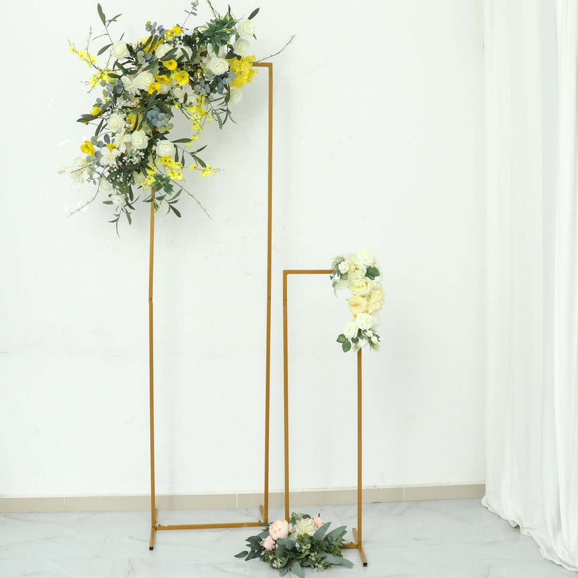Slim Gold Metal Rectangular Backdrop Stand 6.5ft | eFavormart