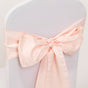 Lamour Satin Chair Sashes 6"x106" Blush | eFavormart