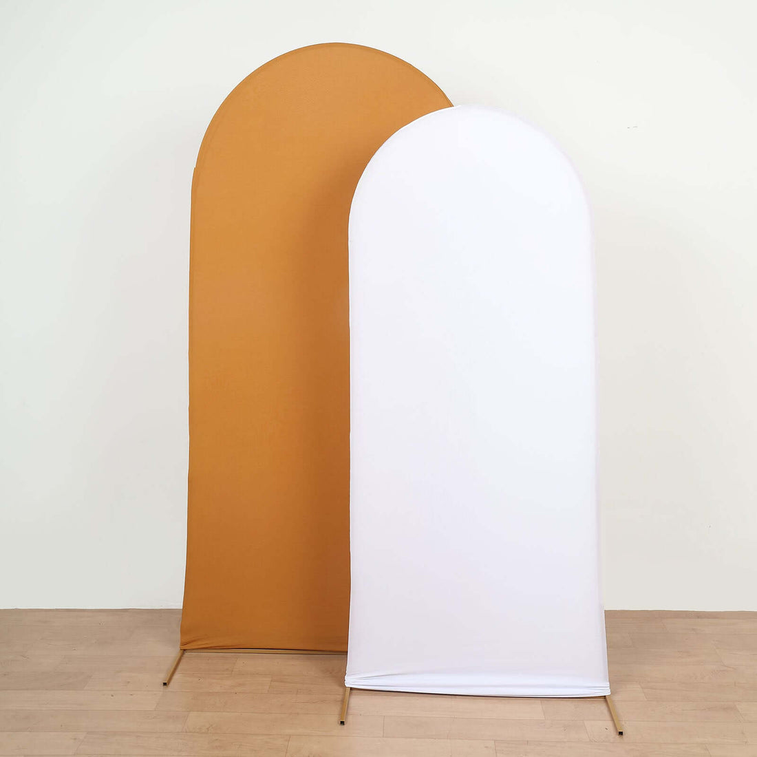 7ft Matte Gold Spandex Wedding Arch Cover | eFavormart
