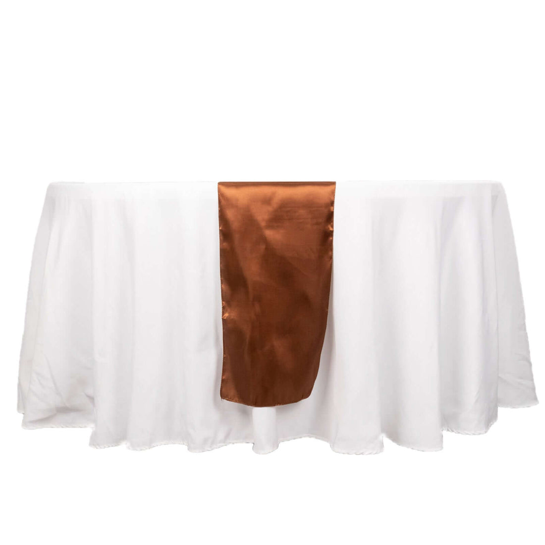 Satin Table Runner 12"x108" Cinnamon Brown | eFavormart