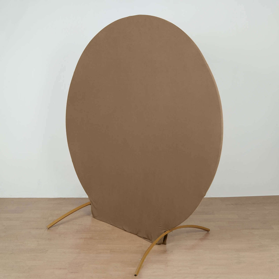 7.5ft Taupe Round Spandex Backdrop Cover | eFavormart