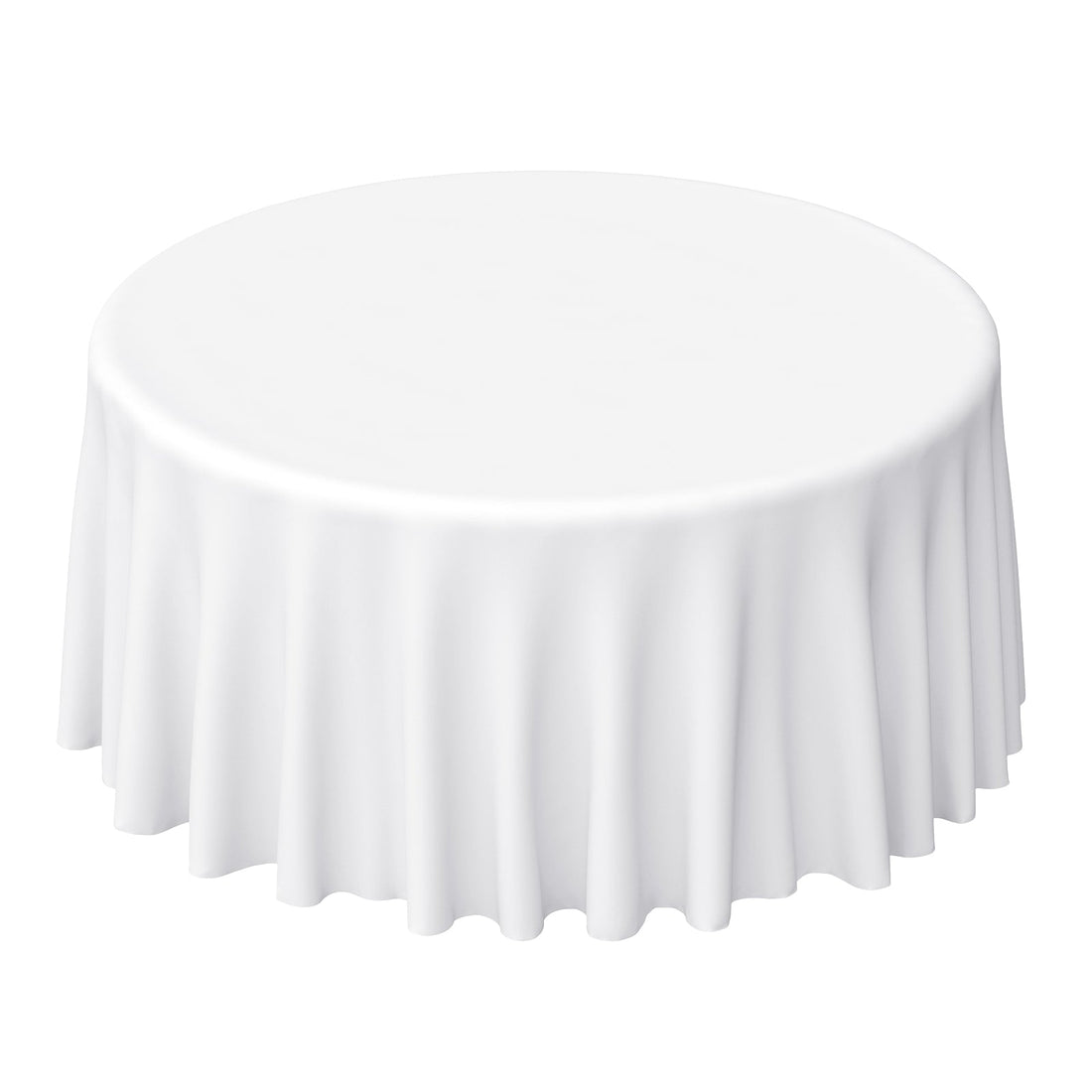 Polyester Round Tablecloth 120" White | eFavormart