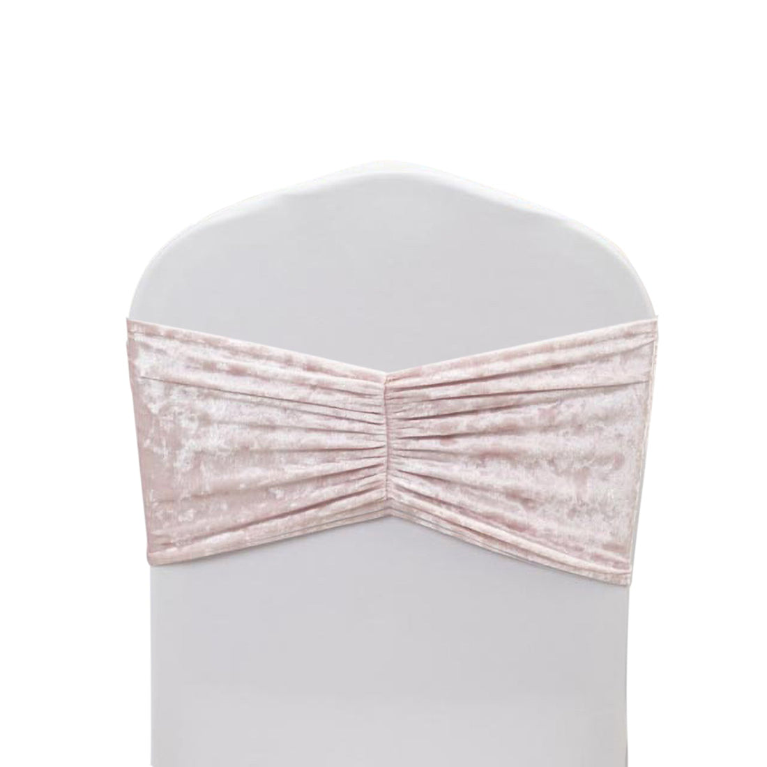 Crushed Velvet Blush Ruffle Chair Sashes 5 Pack | eFavormart