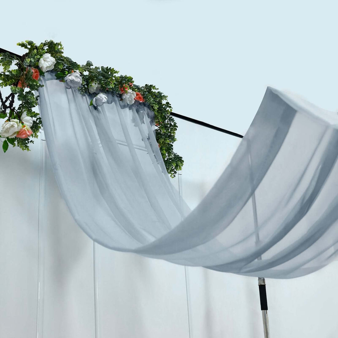 Premium Dusty Blue Chiffon Ceiling Drapery 5ftx32ft | eFavormart