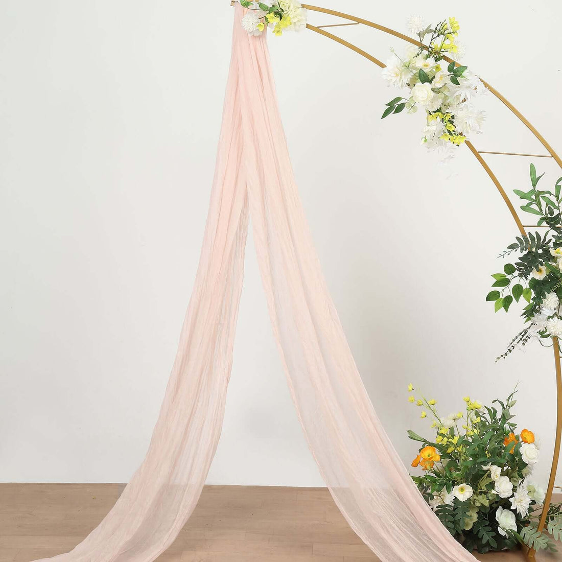 Blush Gauze Cheesecloth Draping Fabric Long Curtain 20ft | eFavormart