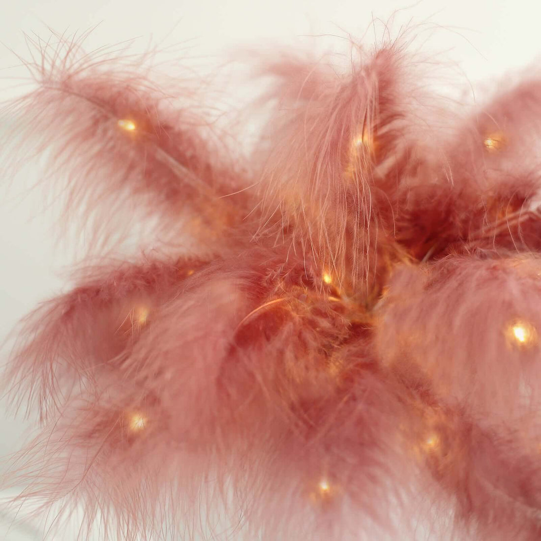 Feathers Table Lamp Cinnamon Rose 15" | eFavormart