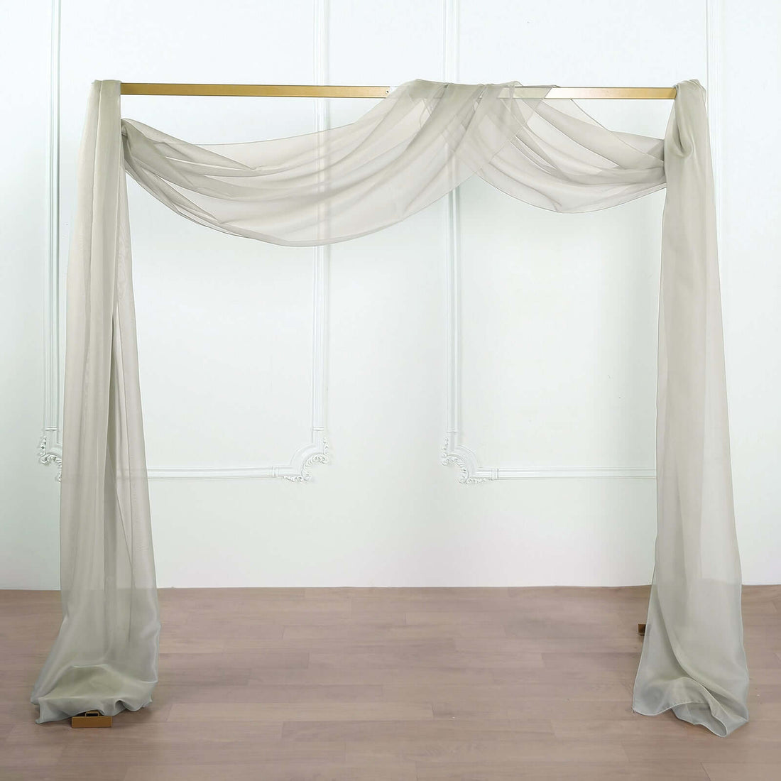 Silver Sheer Organza Wedding Arch Draping Fabric 18ft | eFavormart