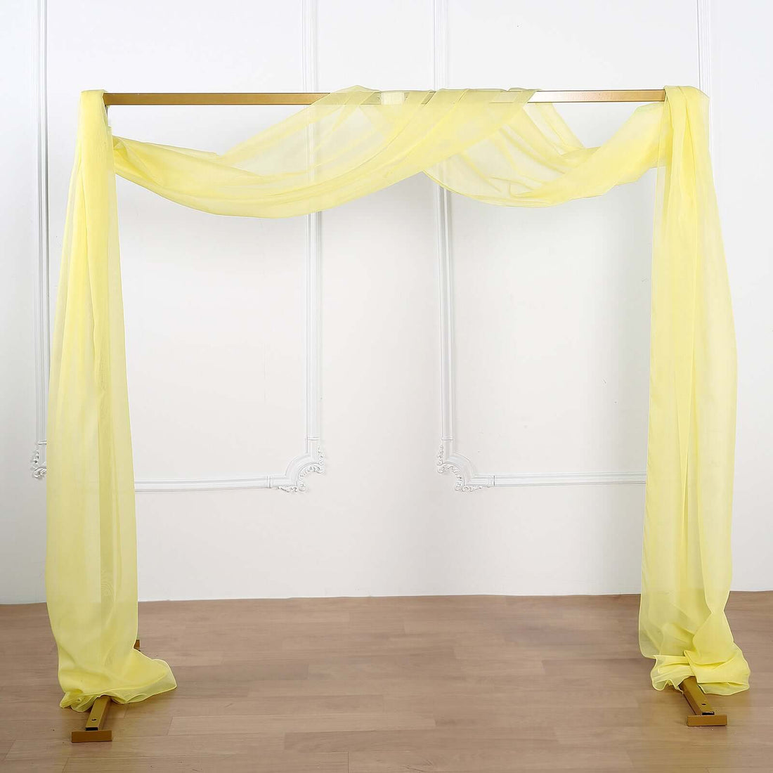 Yellow Sheer Organza Wedding Arch Draping Fabric 18ft | eFavormart