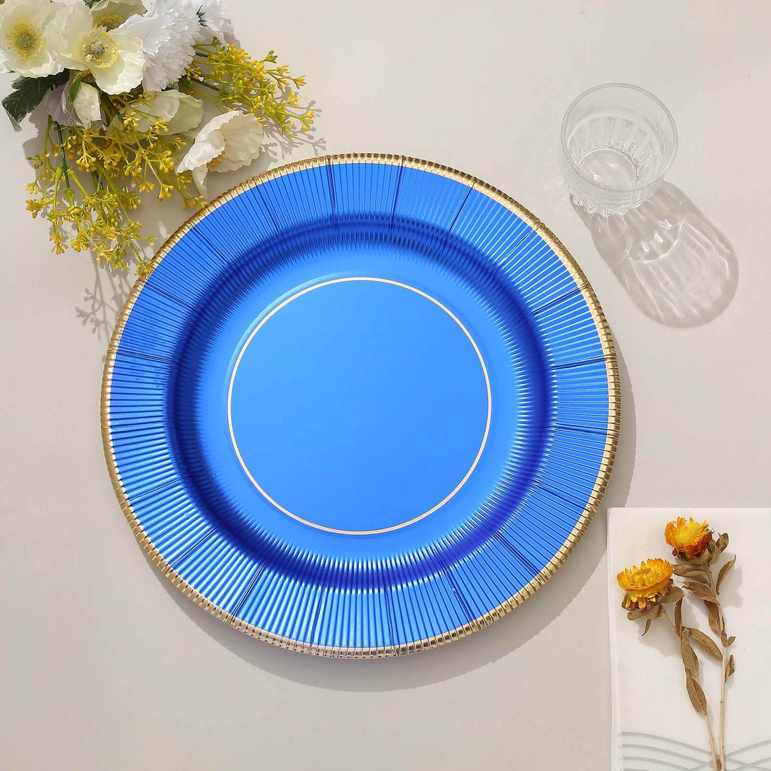 Sunray Paper Charger Plates 13" Royal Blue | eFavormart
