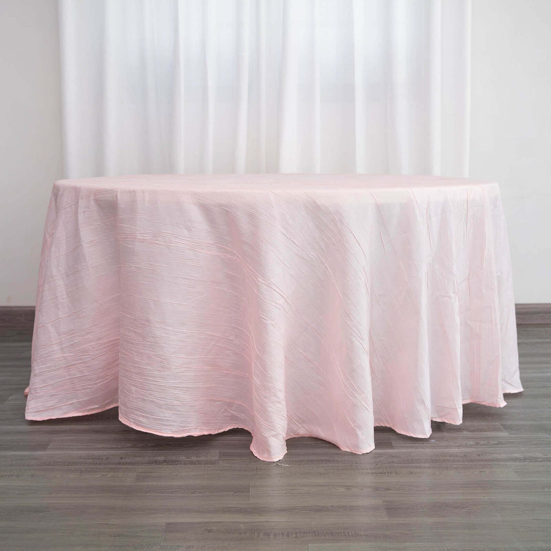 Accordion Crinkle Tablecloth 120" Blush | eFavormart