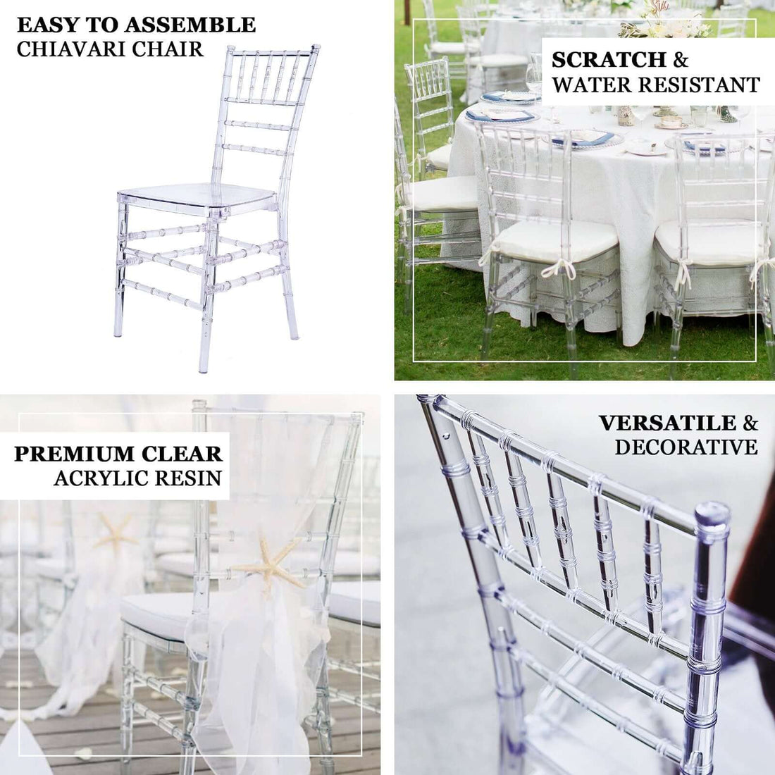 Resin Transparent Chiavari Chair Clear | eFavormart