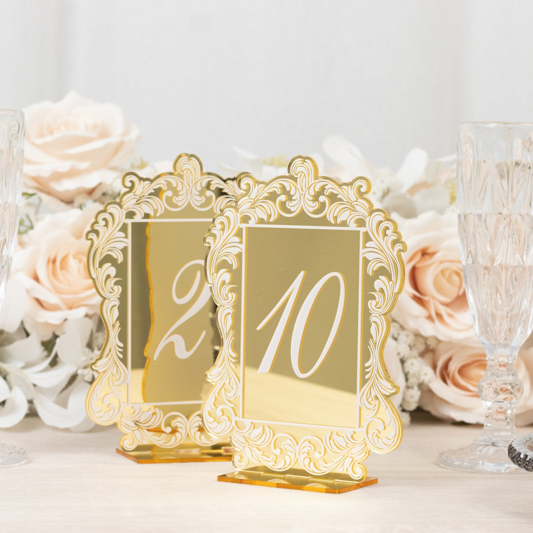 Gold Acrylic Mirror Arch Table Numbers | eFavormart