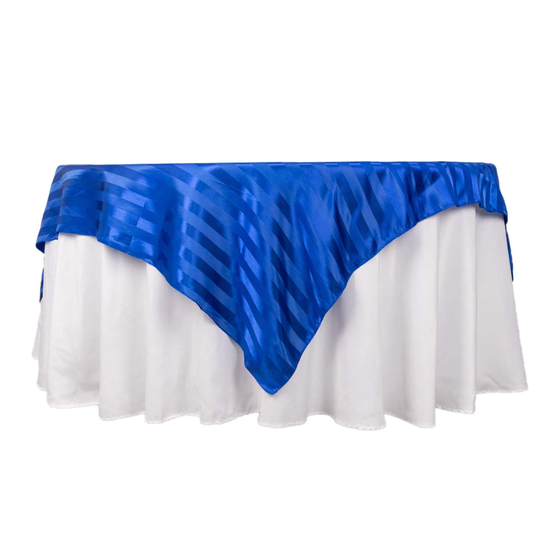 Stripe Table Overlay 72"x72" Royal Blue | eFavormart