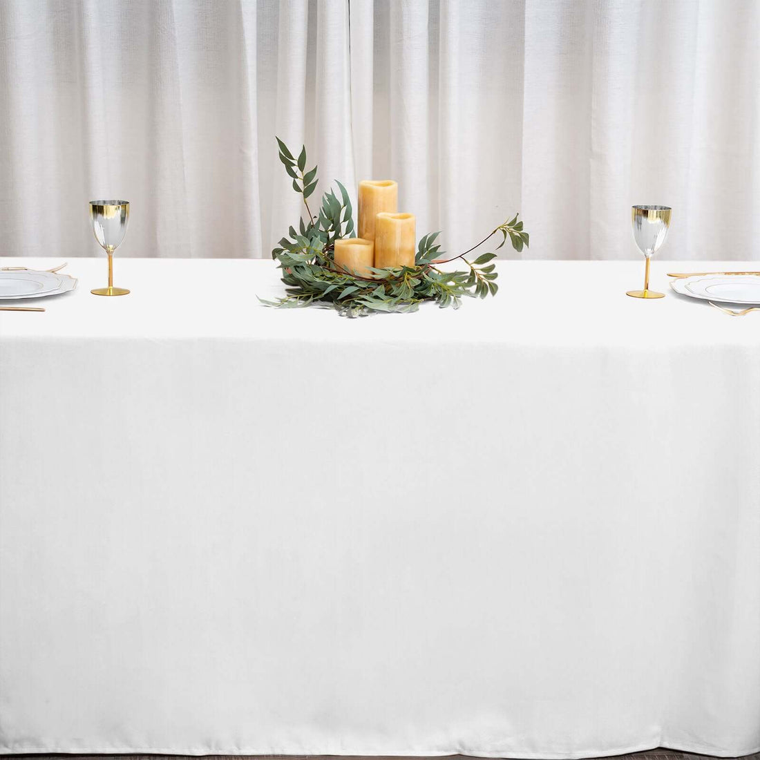 Polyester Tablecloth 90"x156" White | eFavormart