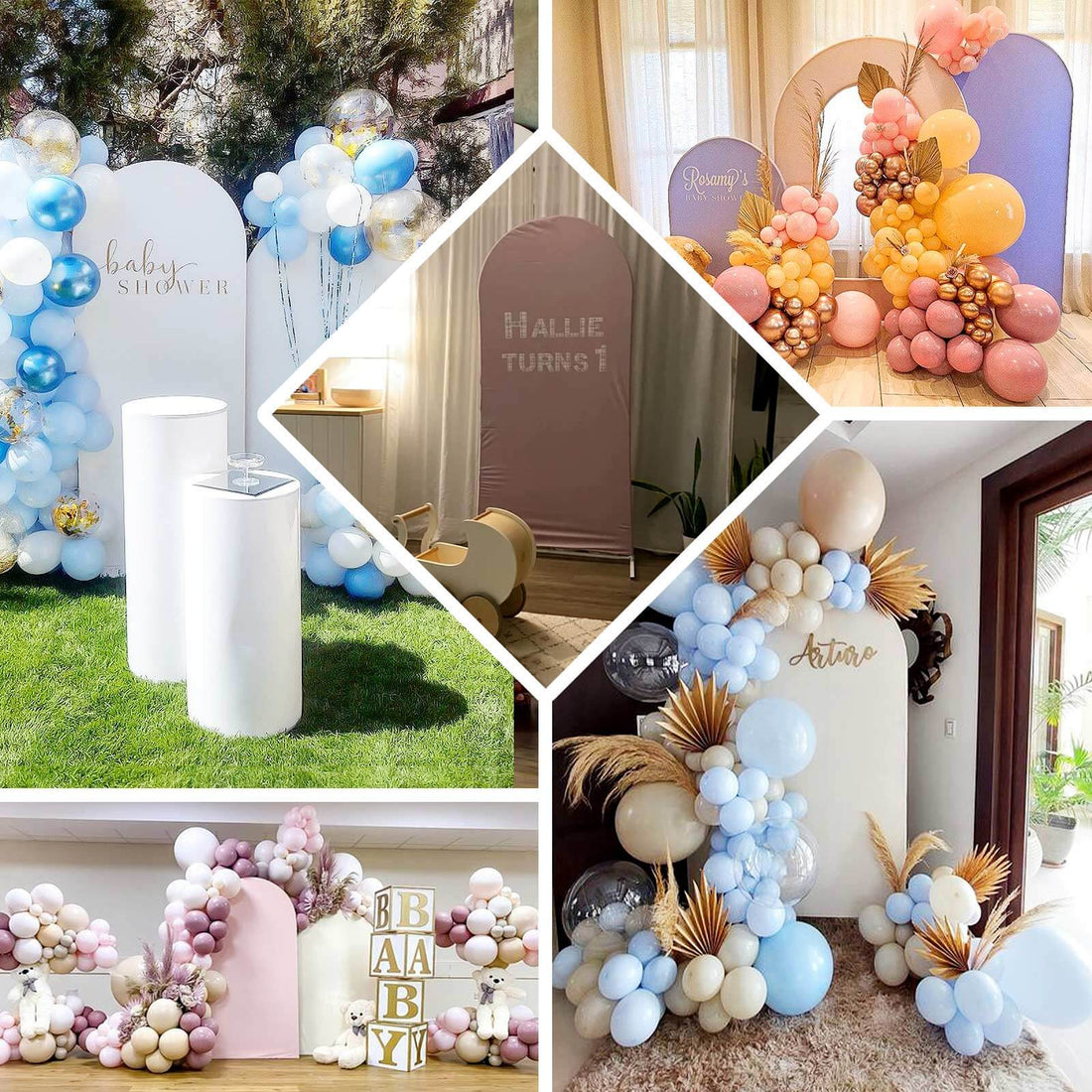 Matte Ivory Spandex Wedding Arch Covers Set | eFavormart
