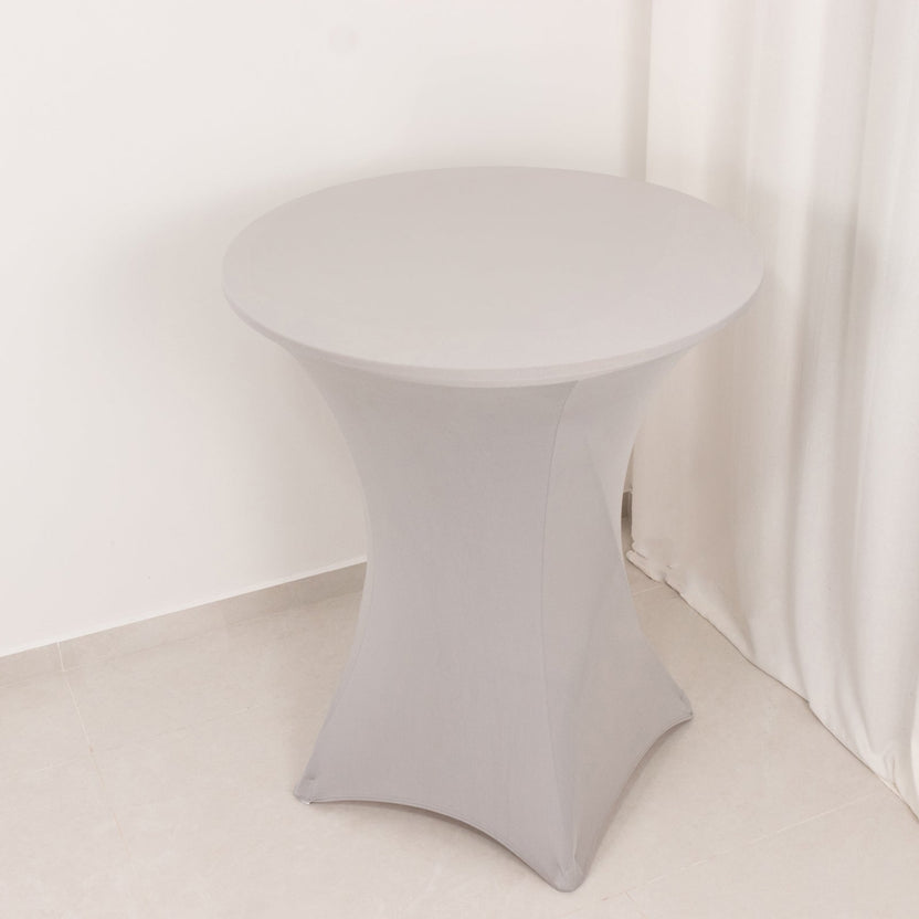 Highboy Spandex Table Cover 33"-36" Silver | eFavormart