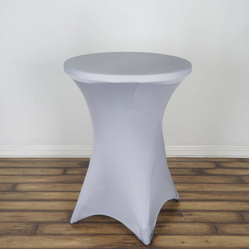 Highboy Spandex Table Cover 24"-32" Silver | eFavormart