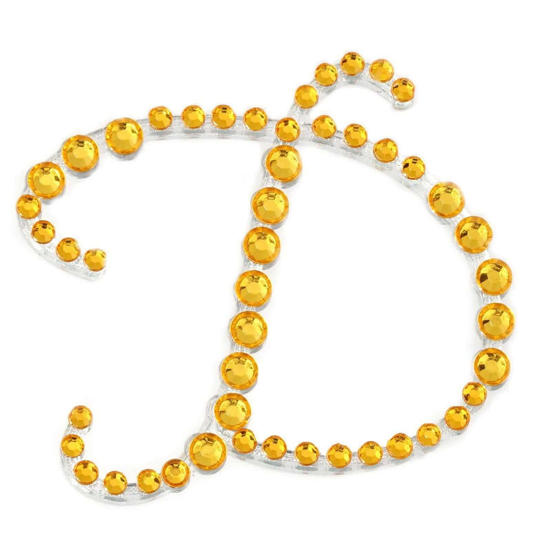 12-Pack Gold Rhinestone Monogram Letter "D" Stickers | eFavormart