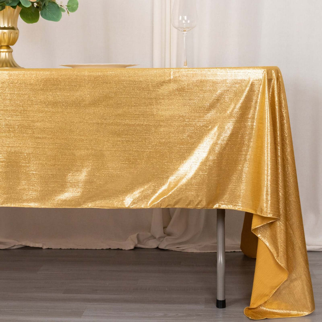 Sequin Dots Tablecloth 60"x126" Gold | eFavormart