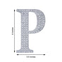 6" Rhinestone Sticker Letters "P" Silver | eFavormart