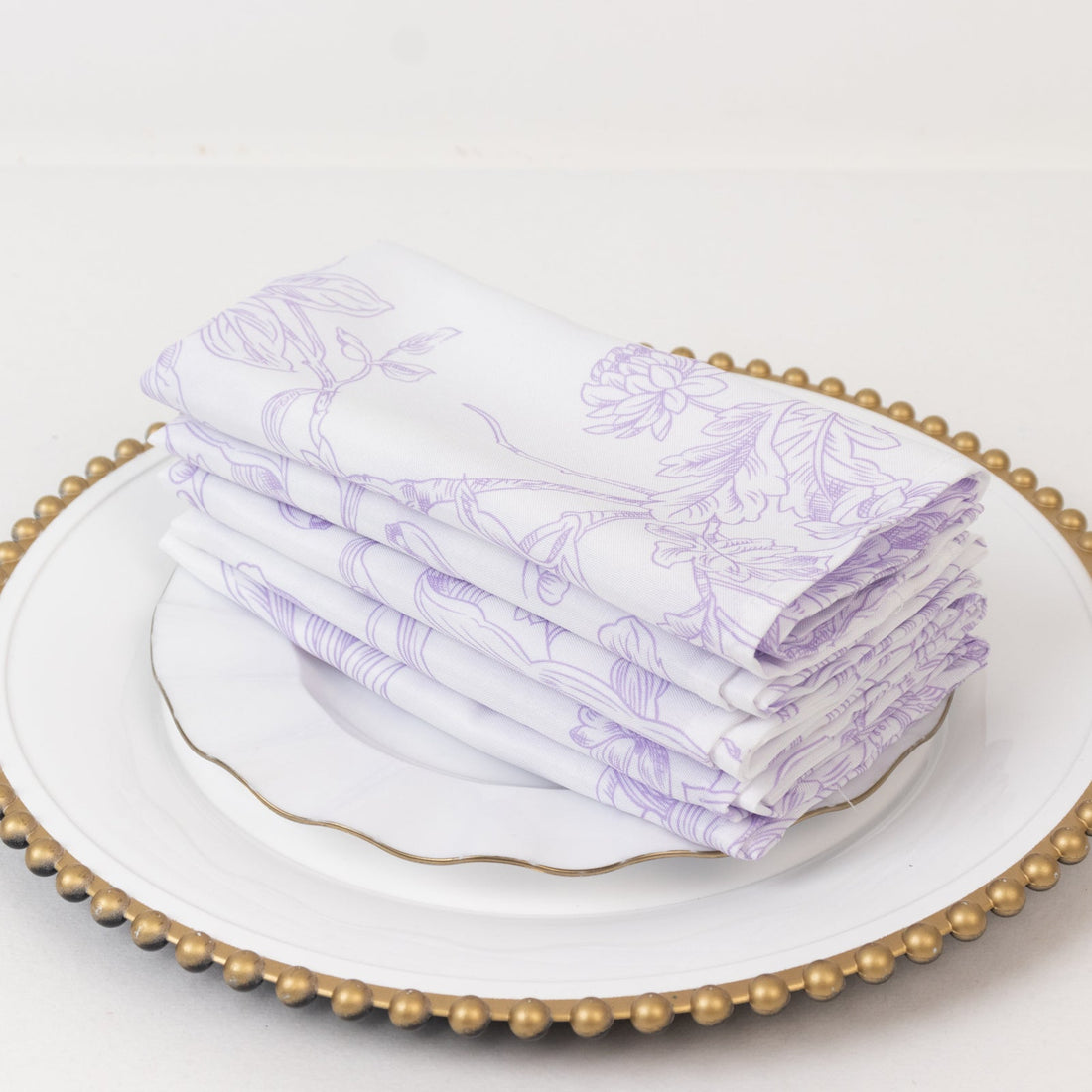 French Toile Cloth Napkins Lavender Polyester | eFavormart