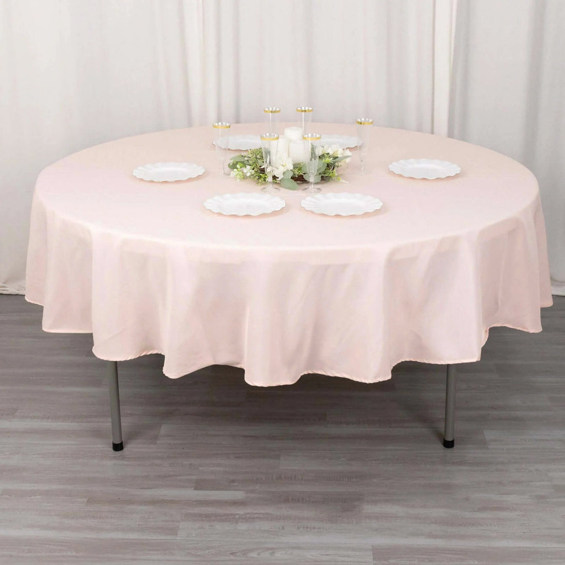 Premium Polyester Tablecloth 90" Blush | eFavormart
