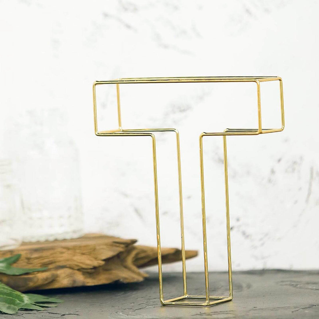 Gold 3D Wire Letter Wedding Centerpiece "T" Letter | eFavormart
