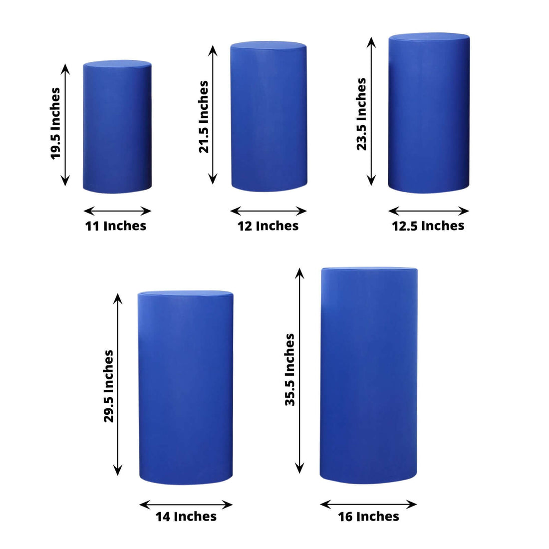 5 Royal Blue Cylinder Pillar Prop Covers | eFavormart