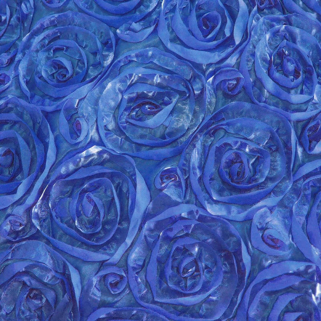 Rosette Satin Tablecloth 120” Royal Blue | eFavormart