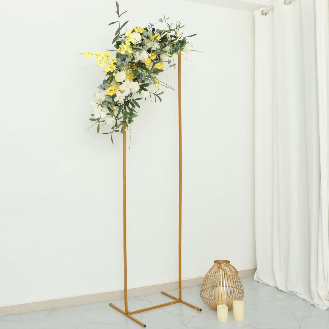 Slim Gold Metal Rectangular Backdrop Stand 6.5ft | eFavormart