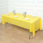 Plastic Rectangle Table Covers 54"x108" Yellow | eFavormart
