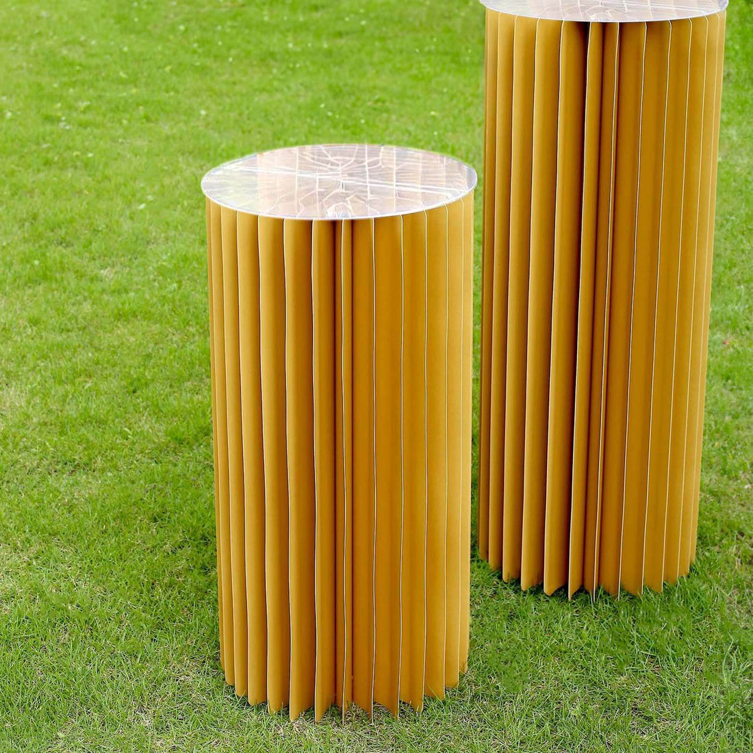 Gold Cylinder Pillar Pedestal Stand 24" | eFavormart