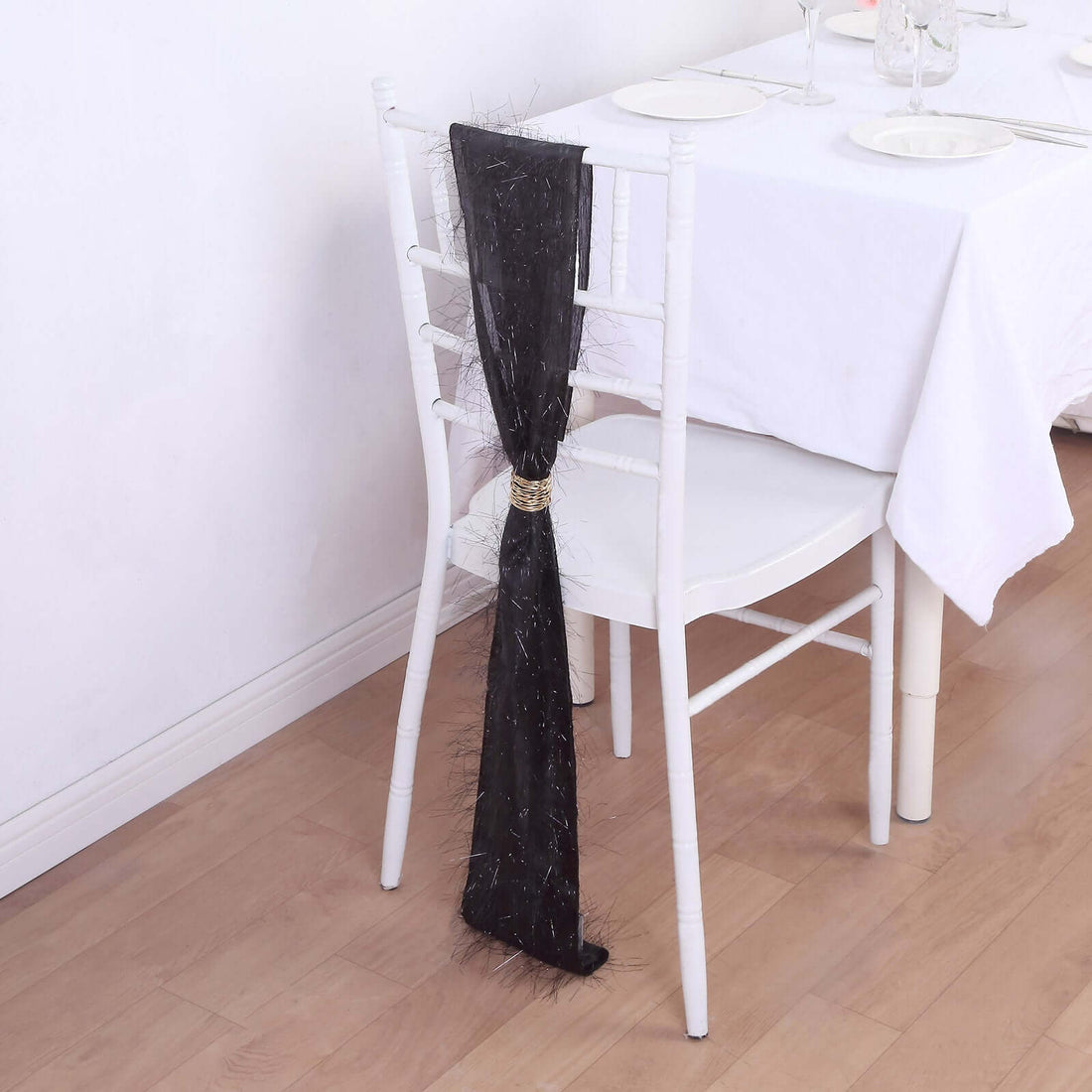 Polyester Fringe Sashes 6"x108" Black | eFavormart