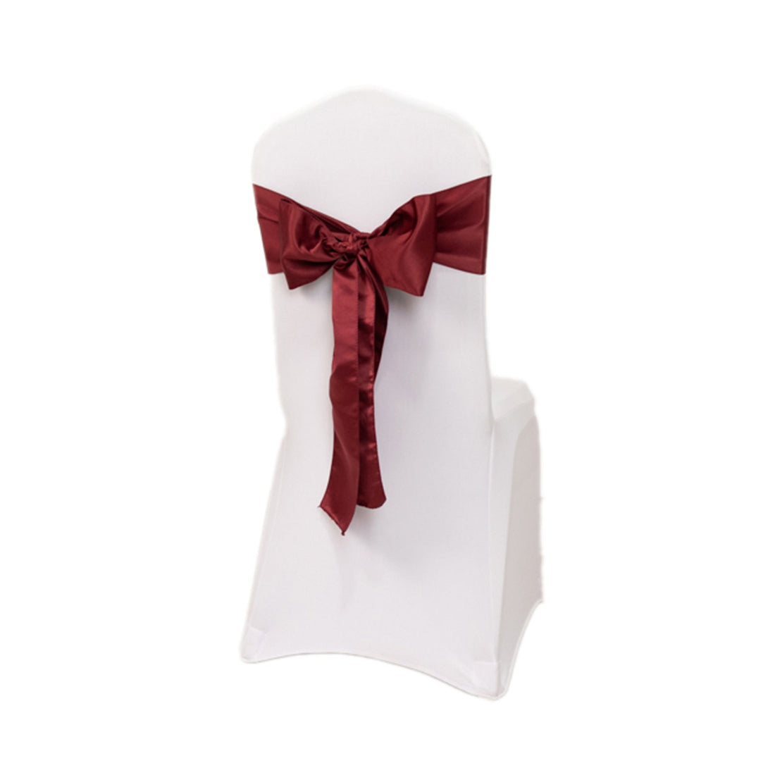 Lamour Satin Chair Sashes 6"x106" Burgundy | eFavormart