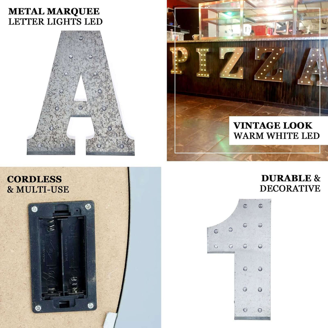 Vintage Galvanized Metal Marquee P Letter Light | eFavormart