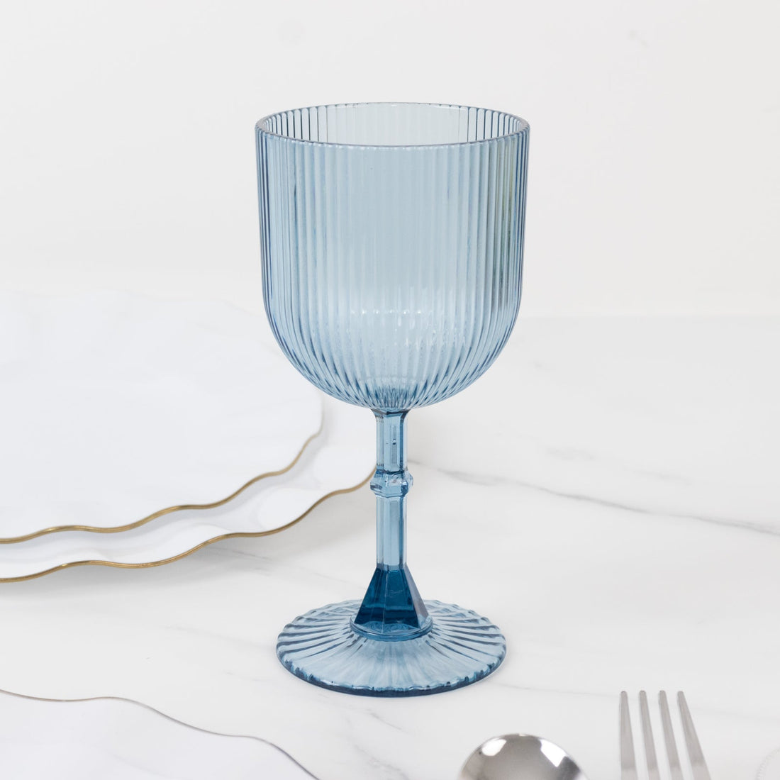 12-Pack Dusty Blue Wine Glasses 9oz | eFavormart