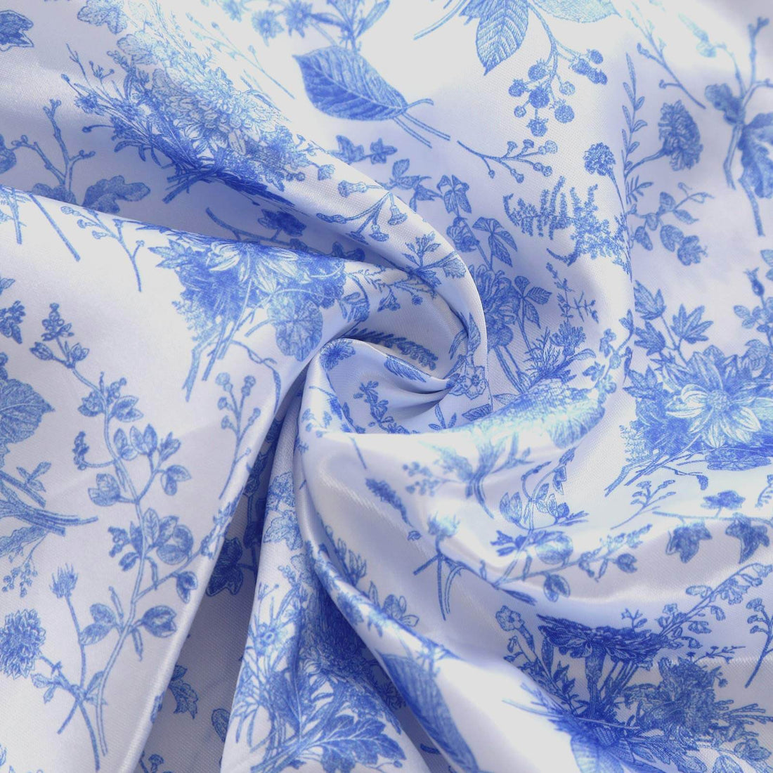 Round Top White & Blue Satin Chiara Backdrop Stand Covers | eFavormart