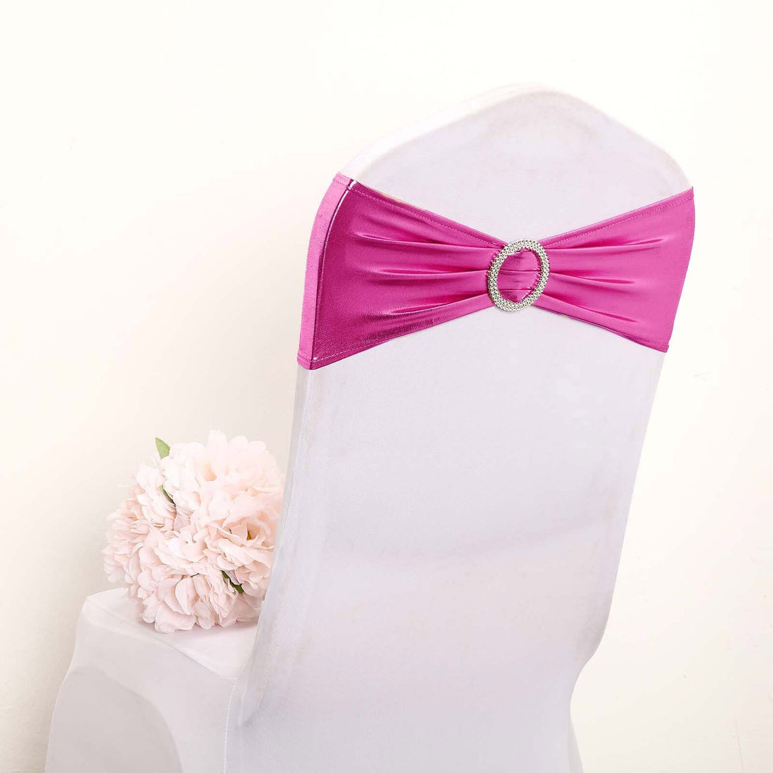 Buckles Spandex Chair Sashes Fuchsia | eFavormart